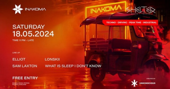 Inakoma at Shelter Phuket, Sat 18th May 2024 - What’s On - Phuket.Net