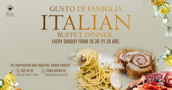 Gusto Di Famiglia Italian Buffet Dinner, Sun 29th Dec 2024 - What’s On ...